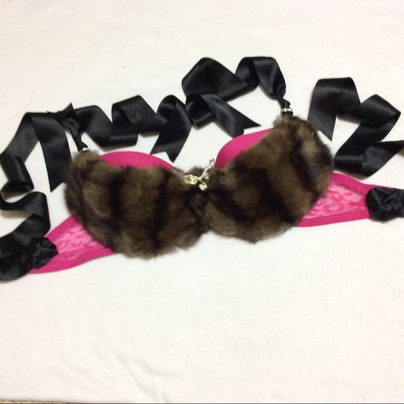 mine | Intimates & Sleepwear | Britney Striped Mink Fur Handcrafted Bra ...